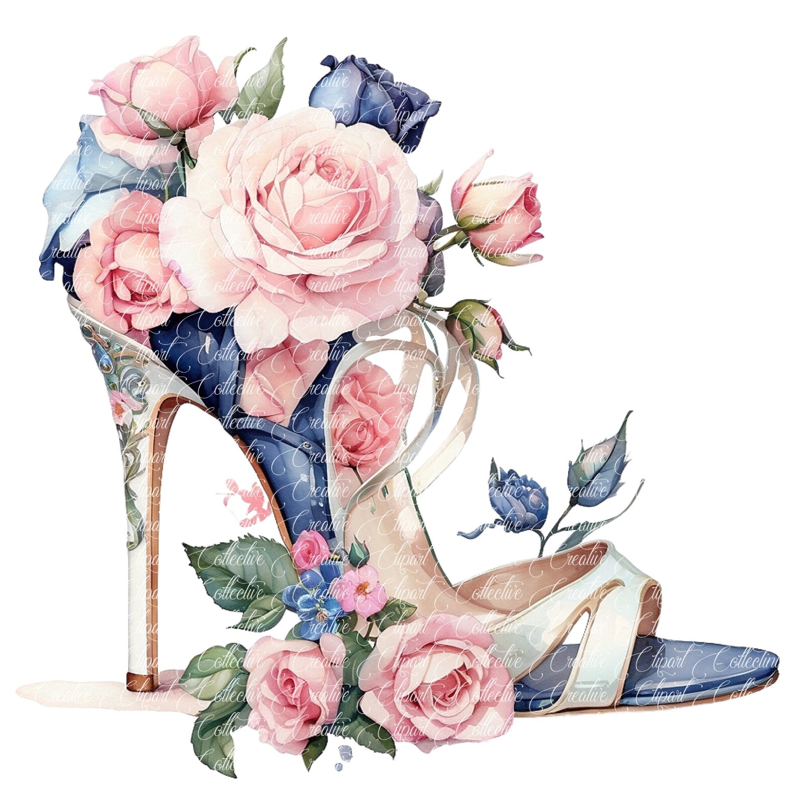 15 Watercolor Heels Clipart, Prom Shoes Clipart, Floral Heels Clipart ...