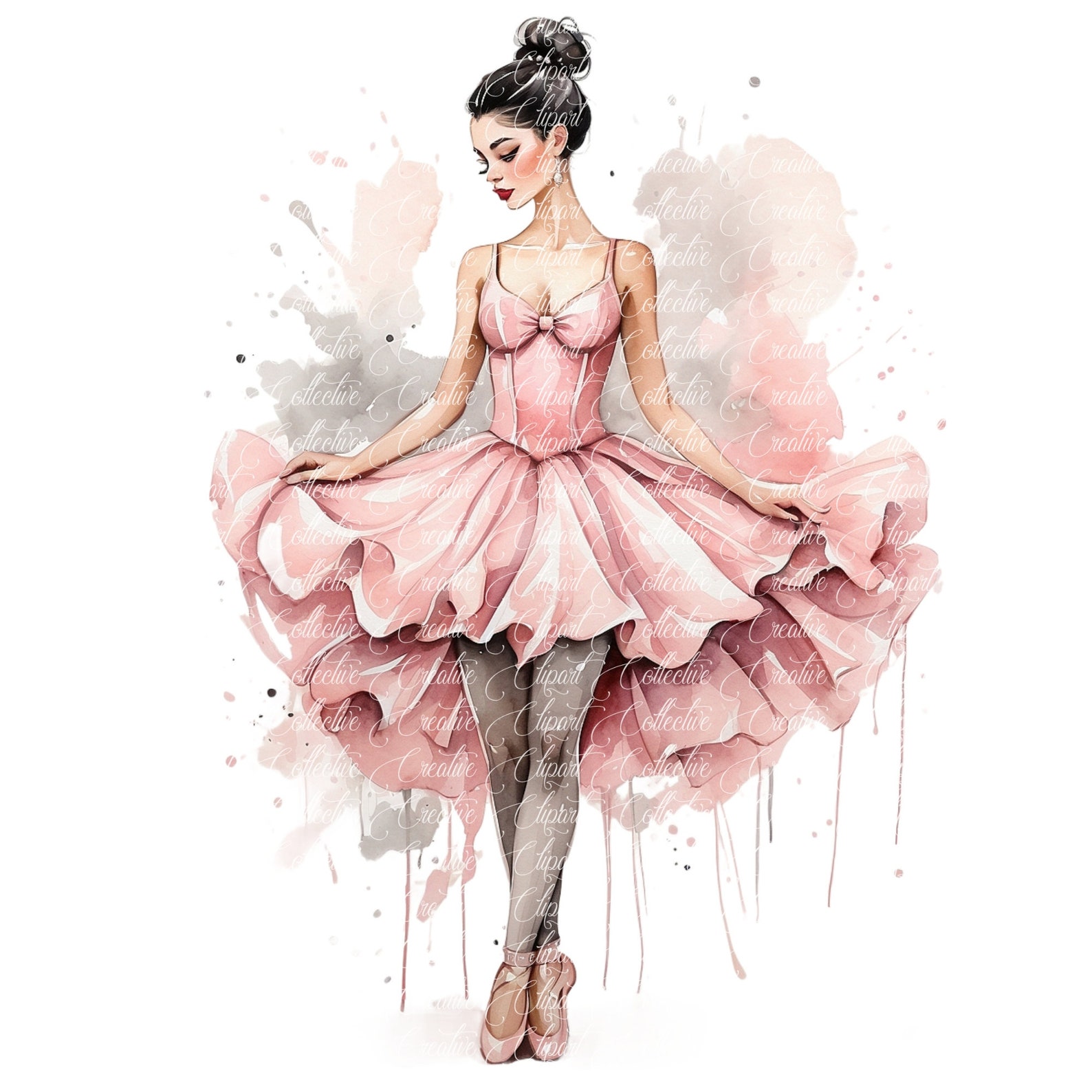 12 Ballerina Clipart, Ballet Dancer Clipart, Ballerina in Pink Clipart ...