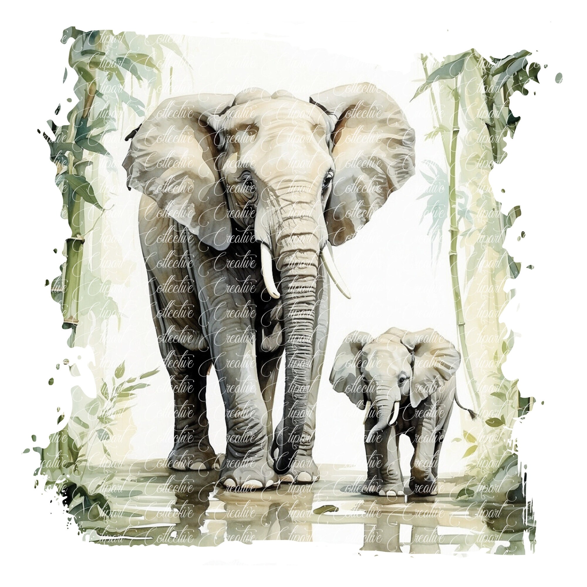 10 Watercolor Elephant, Elephant Clipart, Zoo Clipart, Jungle Clipart ...