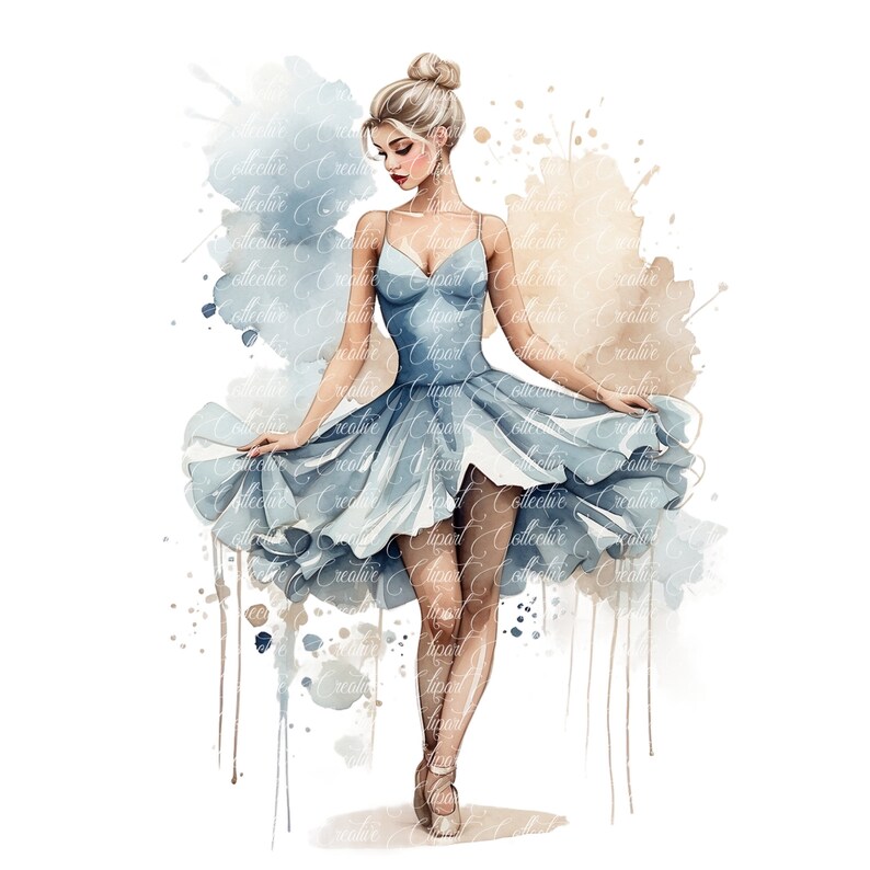 12 Ballerina Clipart, Ballet Dancer Clipart, Ballerina in Blue Clipart ...