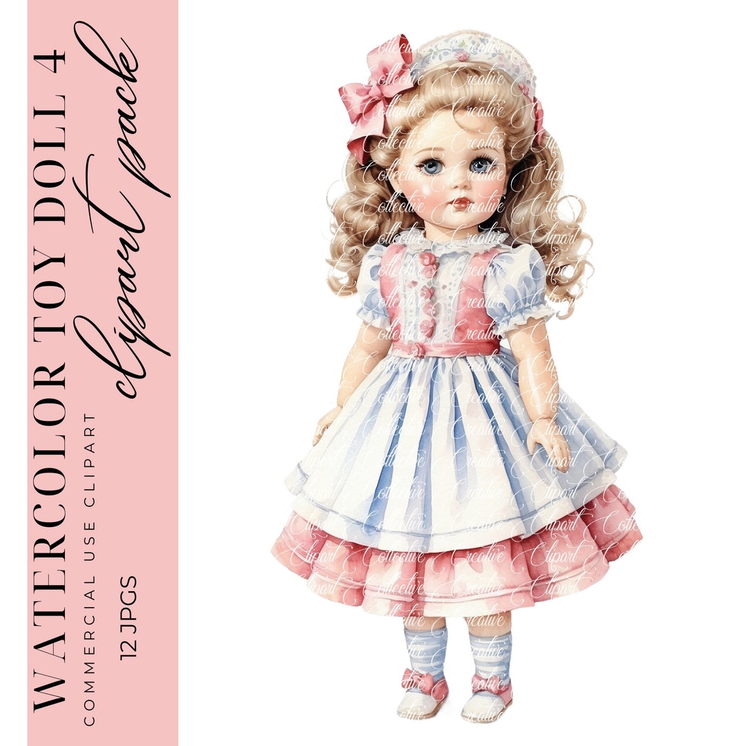 12 Cottagecore Doll Clipart, Chic Doll Clipart Bundle, Printable ...