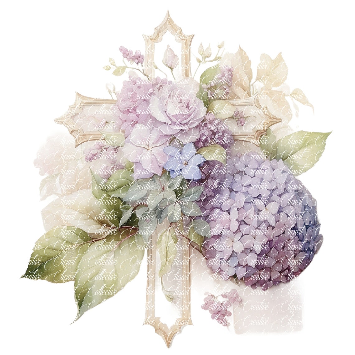 12 Lilac Clipart, Christian Cross Clipart, Ceremony Clipart, Purple ...