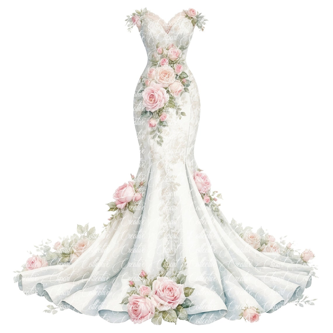 12 Wedding Dress Clipart, Wedding Clipart, Wedding Invitation ...