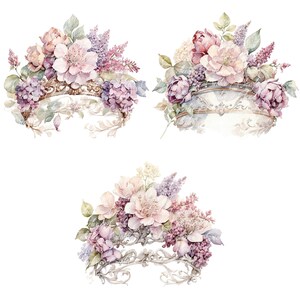 12 Lilac Crown Clipart, Bridal Crown Clipart, Princess Clipart, Purple ...