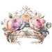 12 Rose Crown Clipart, Rose Clipart, Crown Clipart, Wedding Princess ...