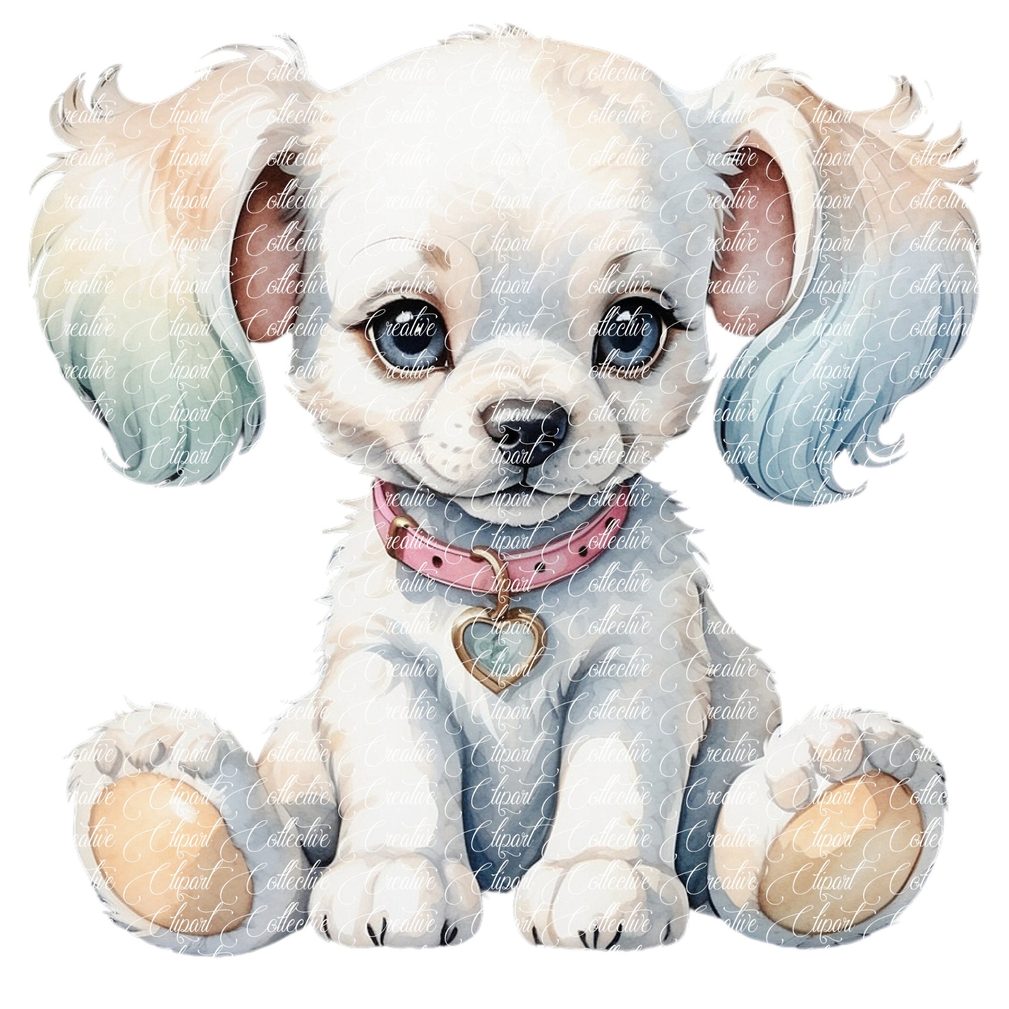 14 Floppy Ear Puppy Clipart, Watercolor Dog Clipart, Clipart Bundle ...