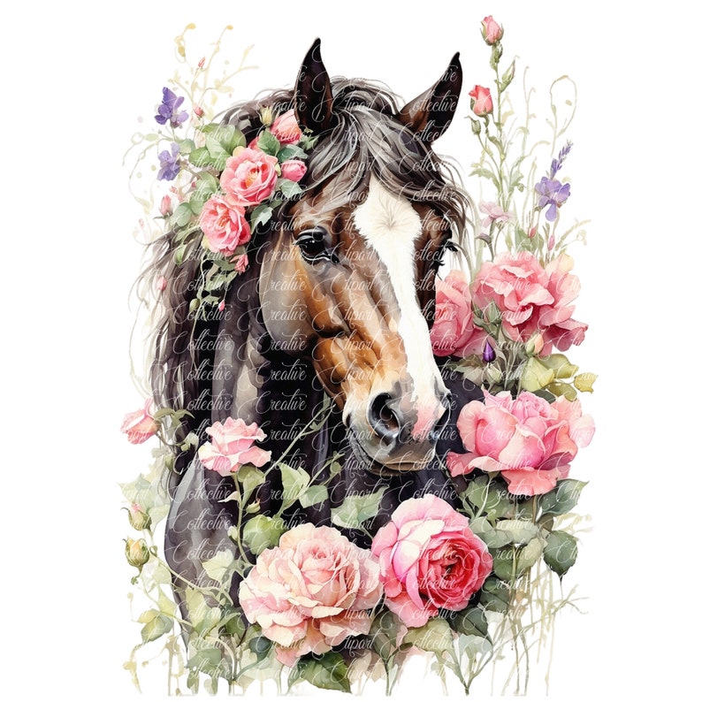 10 Horse Clipart, Watercolor Horse Clipart, Black Horse Clipart, Horse ...