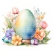 14 Rainbow Easter Eggs Clipart Set, Watercolor Easter Clipart, Spring ...