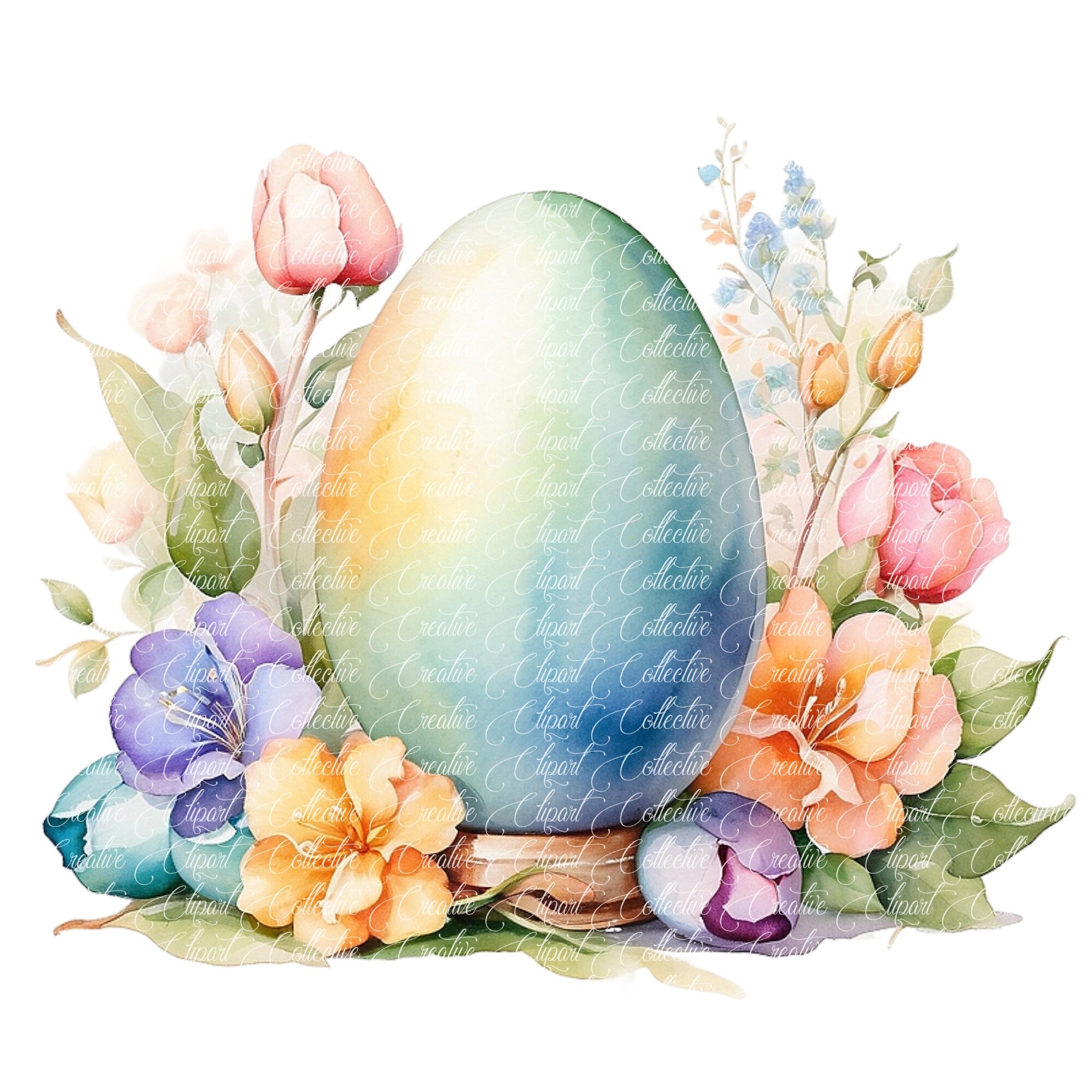 14 Rainbow Easter Eggs Clipart Set, Watercolor Easter Clipart, Spring ...