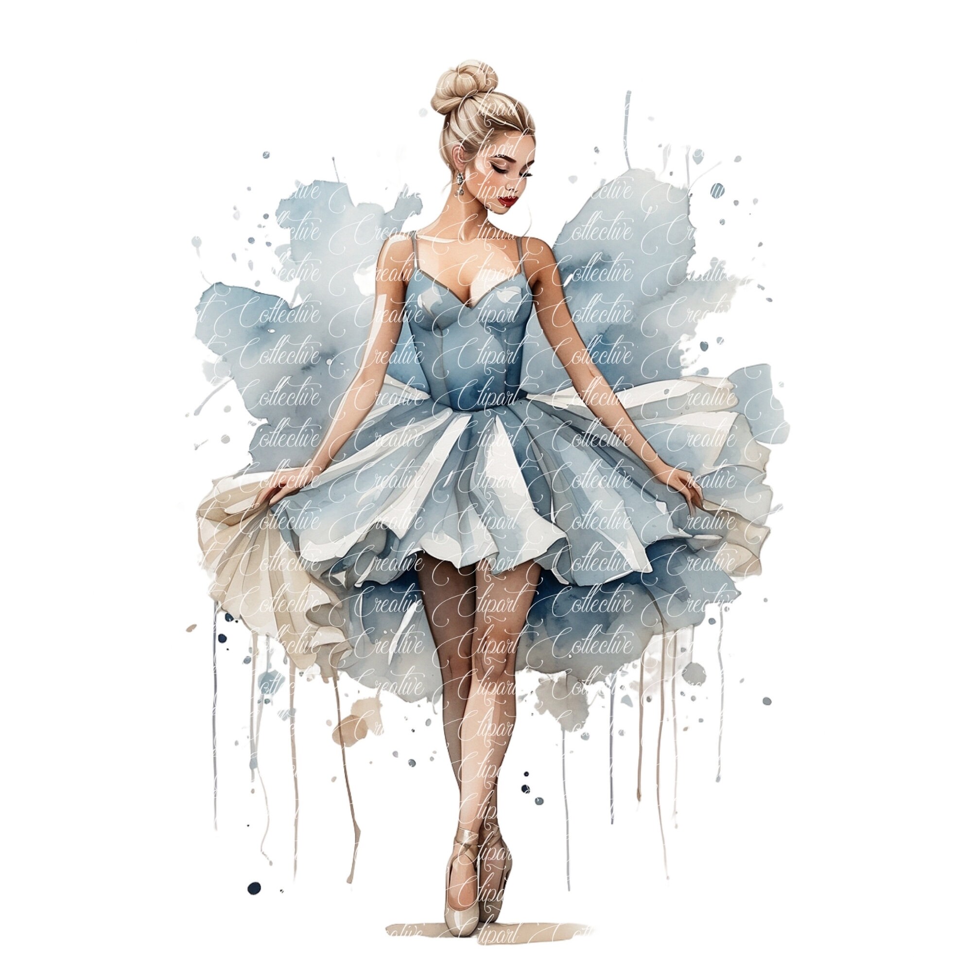 12 Ballerina Clipart, Ballet Dancer Clipart, Ballerina in Blue Clipart ...