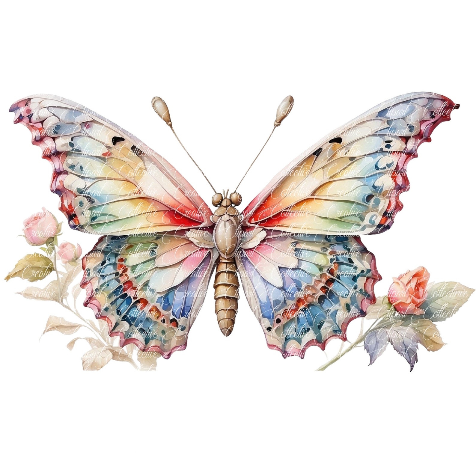 12 Butterfly Clipart, Rainbow Clipart, Rainbow Butterfly Clipart, Clip ...