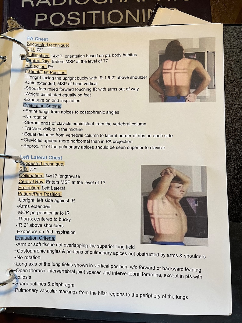 Procedures & Positioning Handbook for X-ray / Clinical Book Xray / Xray Study Guide / Radiology ...