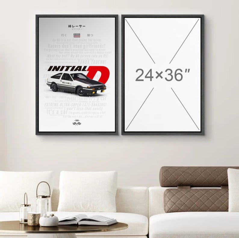 AE86 Initial D Poster: Drifting Anime JDM Racing Wall Art (digital ...