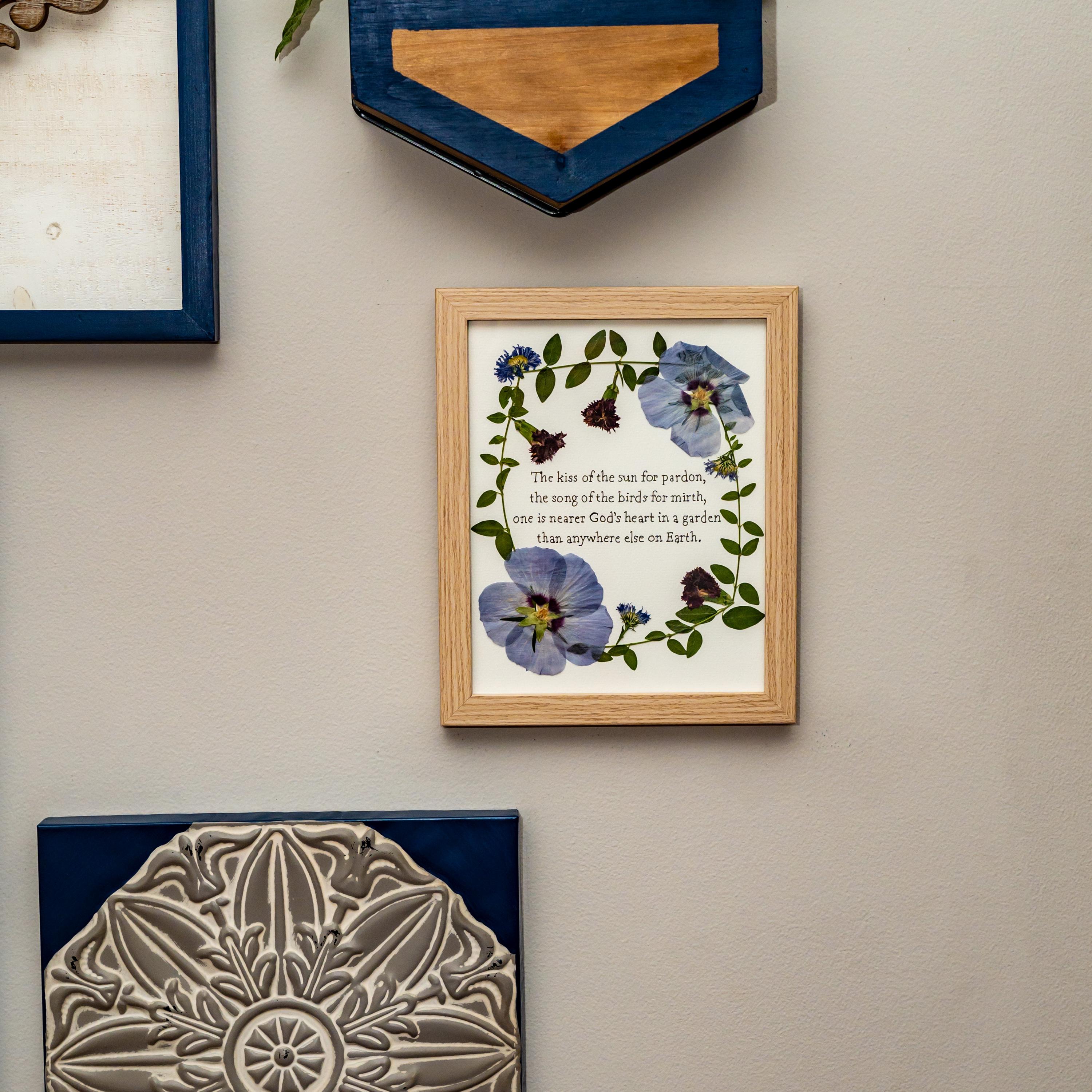 Flower Circle Custom Art Poem Pressed Floral Wreath Botanical Wall Art ...