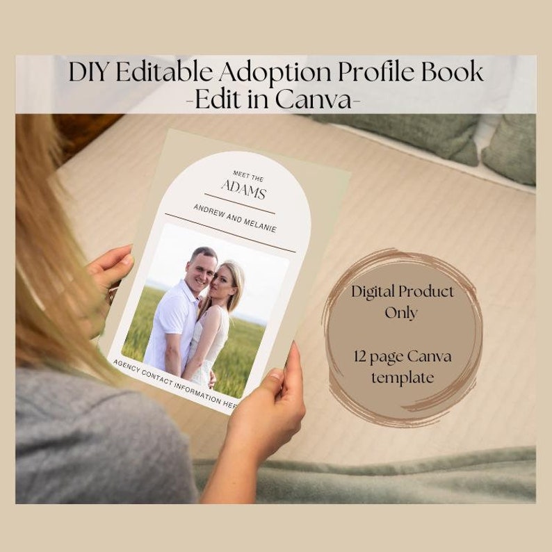 DIY Editable Canva Template Adoption Profile Book Minimalist Beige 12 ...
