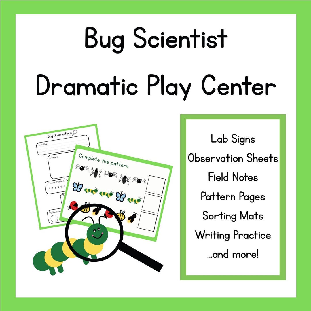 Bug Scientist Dramatic Play Center, Insect Lab Pretend Play, Preschool ...