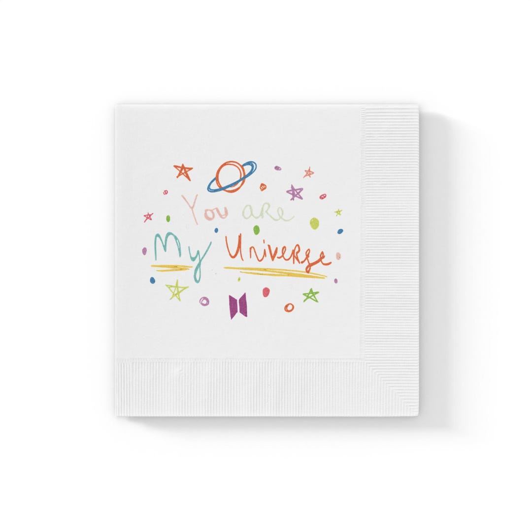 Napkins, BTS White Coined Napkins for Bts Parties and Birtdays Merch ...