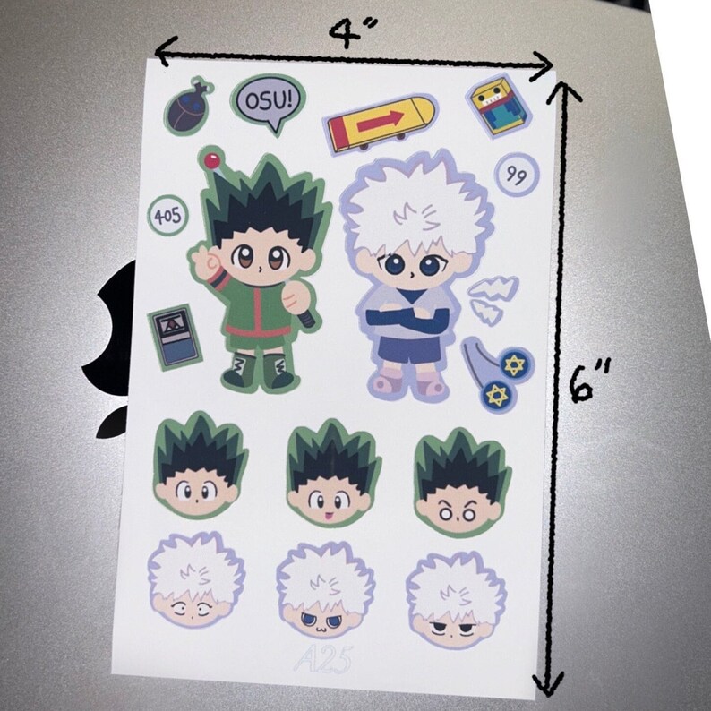 Hunter X Anime Sticker Sheet | HXH Chibi Matt Sticker | Cute Anime ...