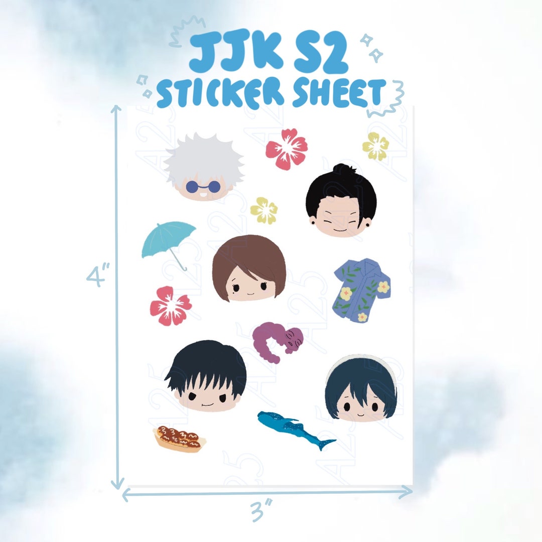 JJK Sticker Sheet | Jujutsu Anime Chibi Stickers | Sticker Sheet - Etsy
