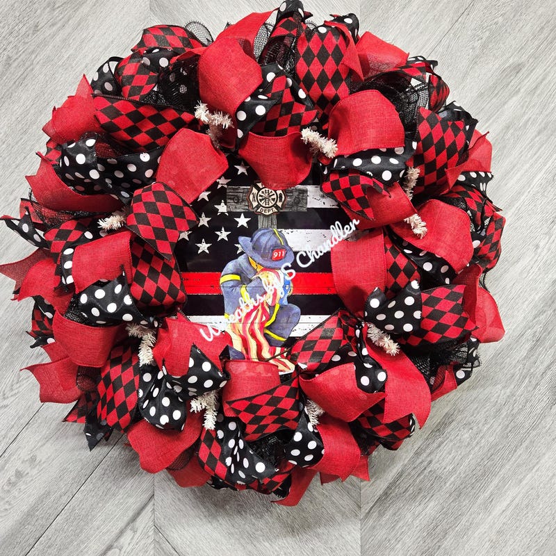 Firefighter Wreath - Etsy