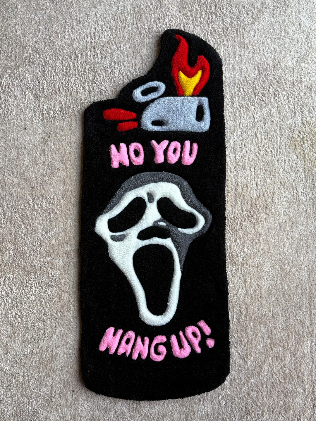 Ghost Face Lighter Tufted Rug - Etsy