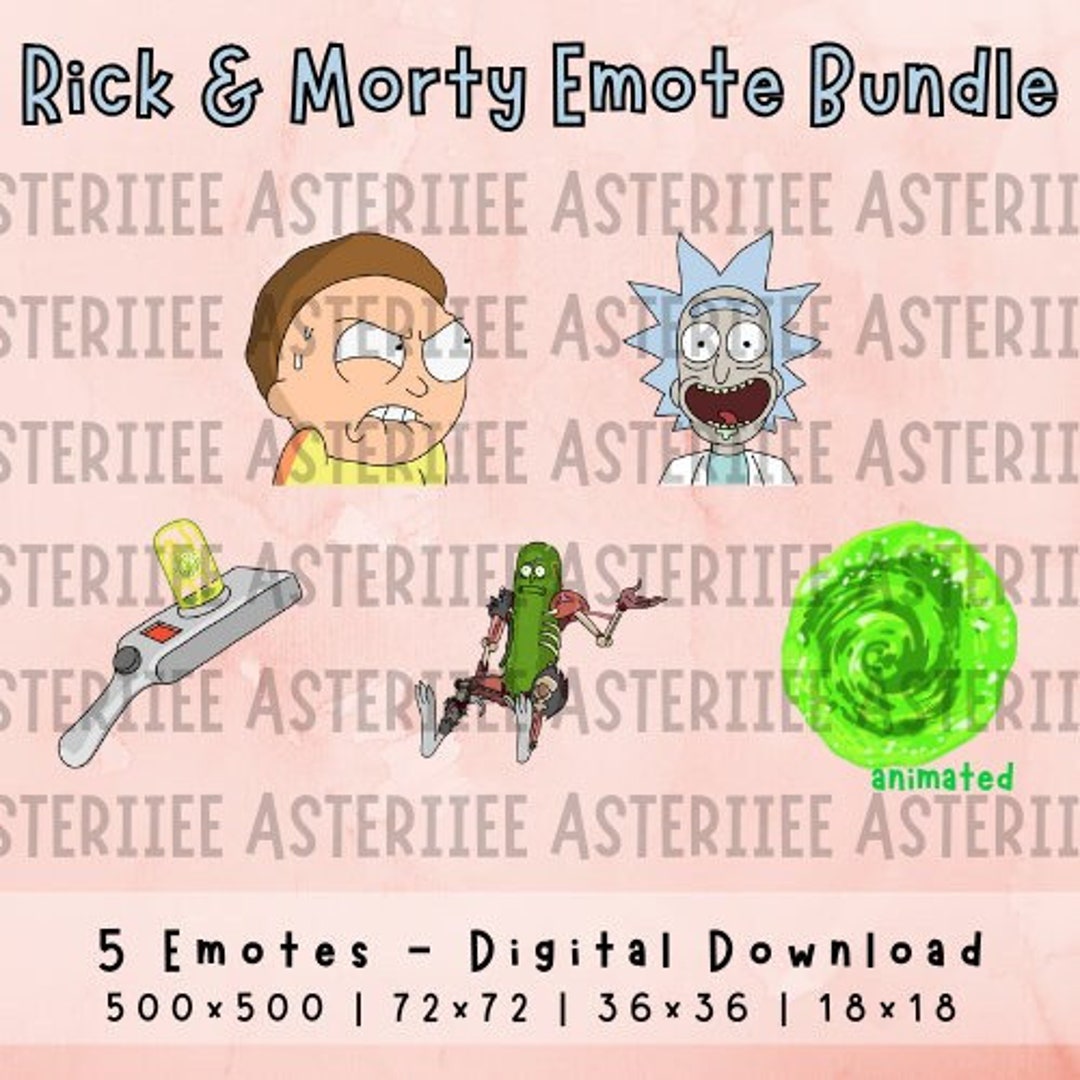Rick & Morty Emote Bundle Twitch Emote Discord Emote Youtube Emote - Etsy