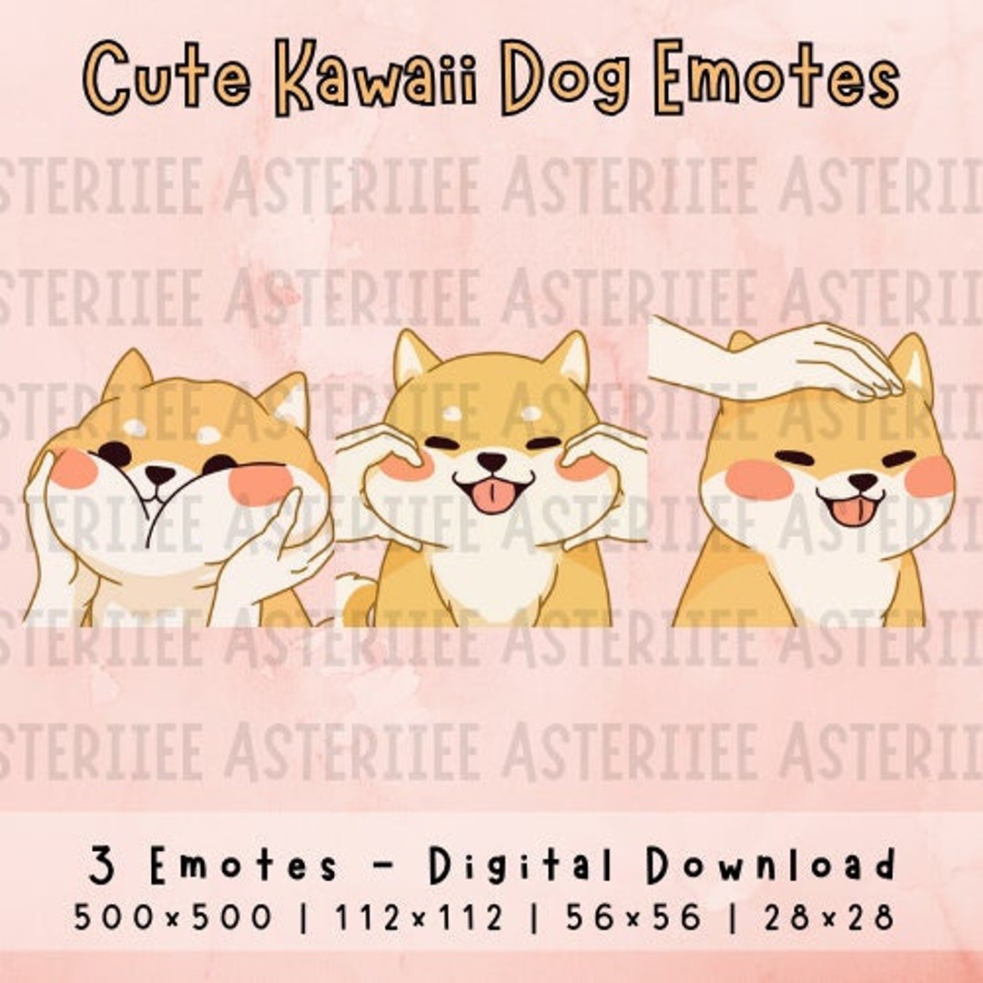 Cute Kawaii Dog Emotes Twitch Emote Discord Emote Youtube Emote - Etsy