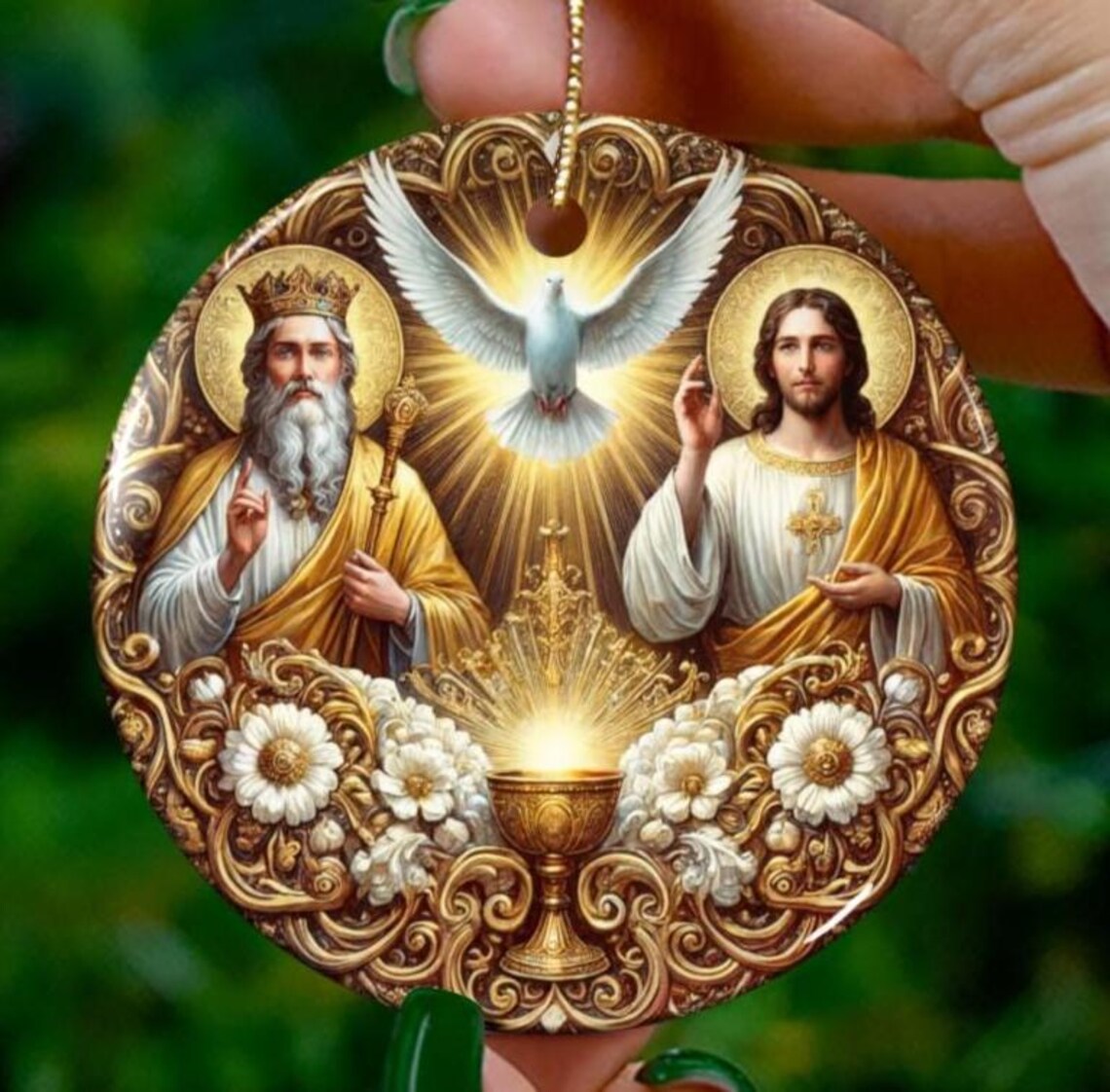 Christian Christmas Tree Ornament Holy Trinity Decoration Jesus God ...