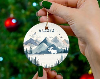 Alaska Ornament Elegant Alaska Map Ornament Christmas America Ornament ...