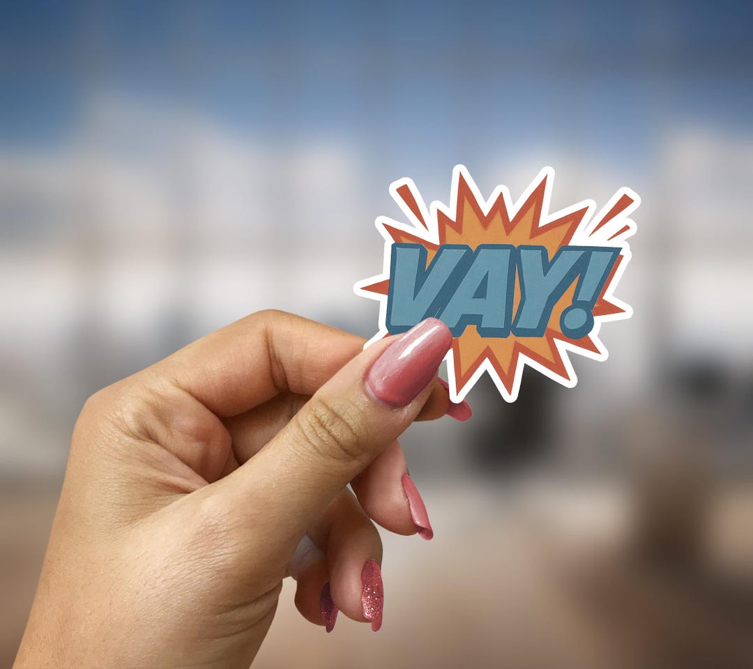 Comic Style Vay Sticker Funny Expression Pop Art Vinyl Decal Retro ...