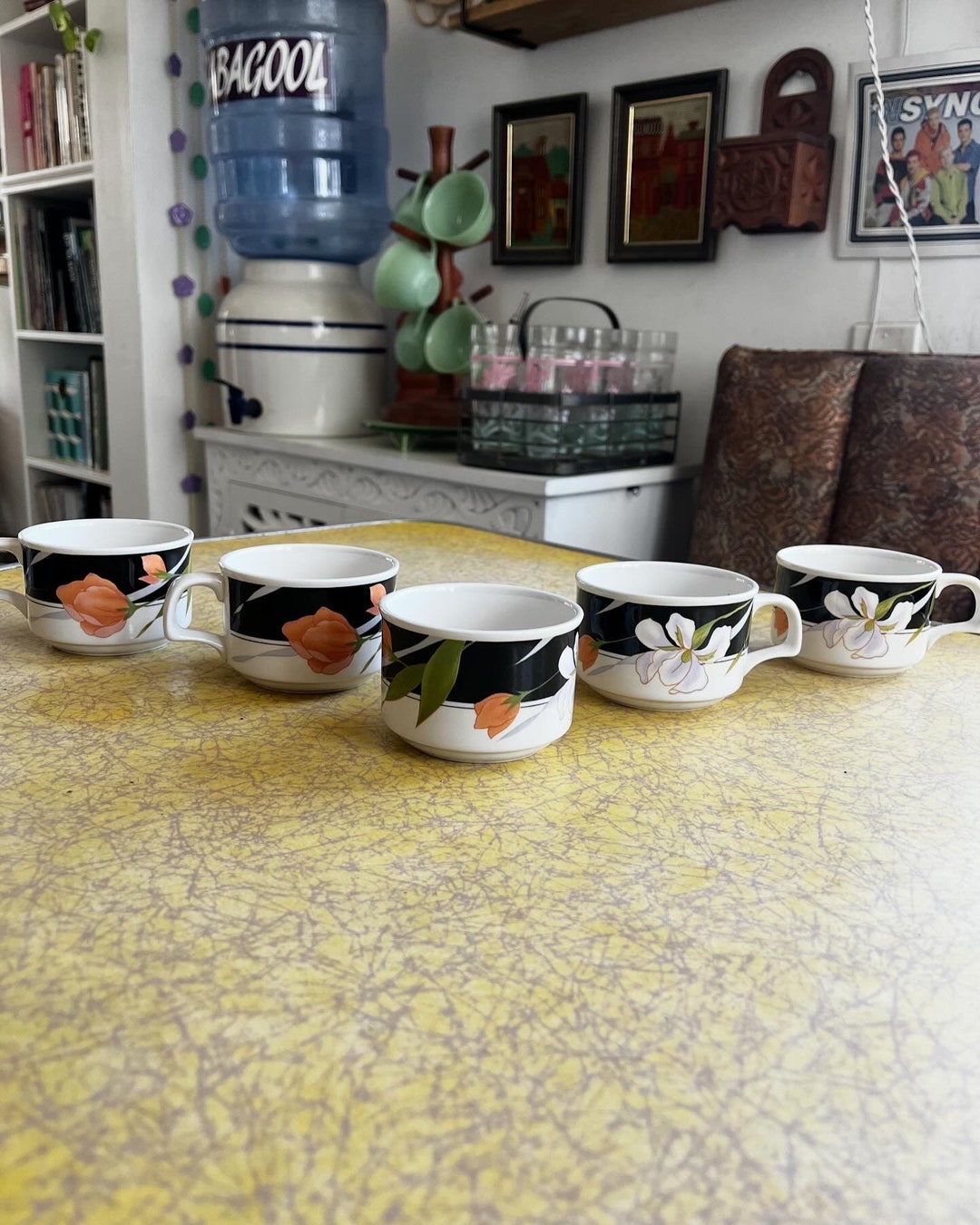 Set of 5 Vintage Hankook Made in England Tea Cups Floral Retro - Etsy