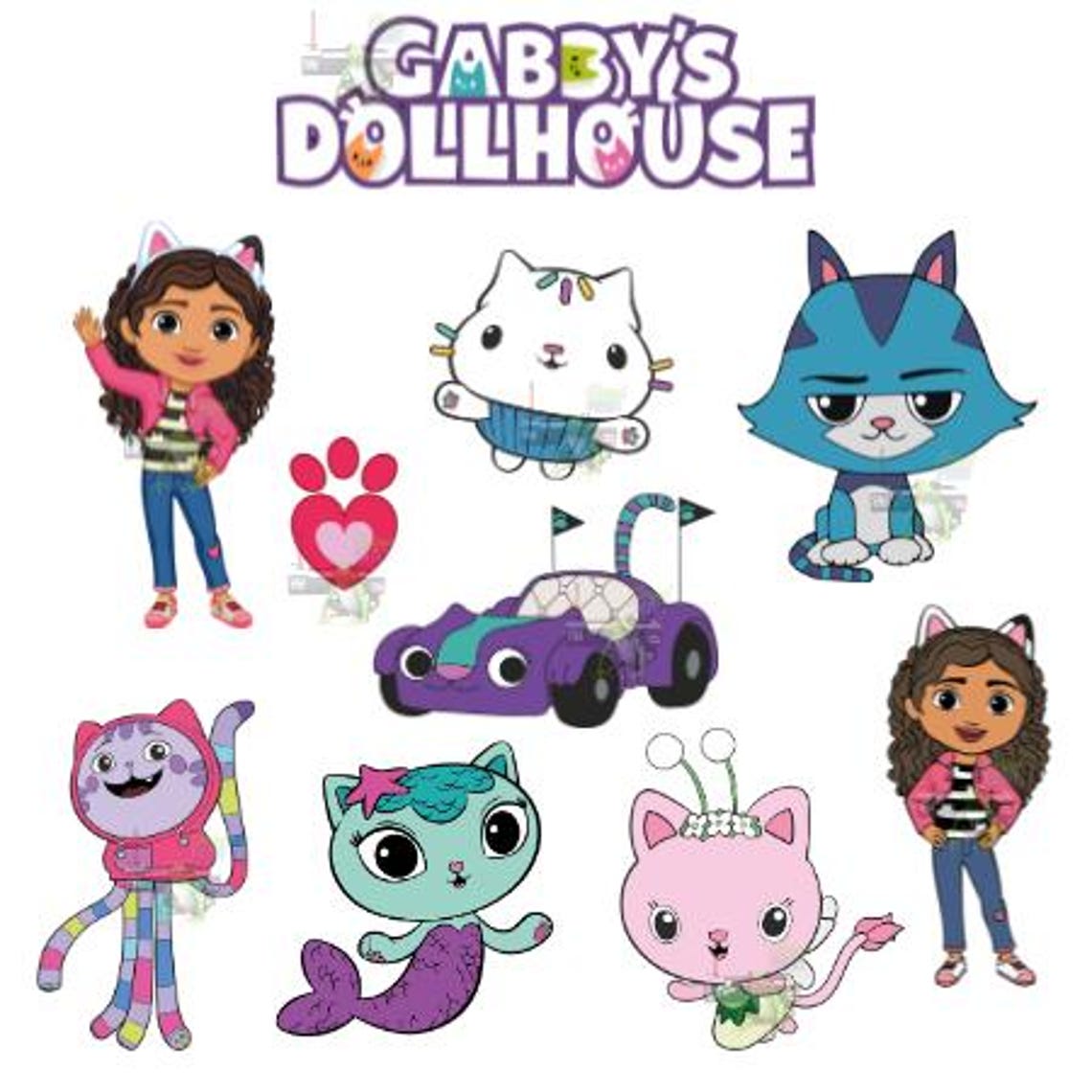 Gabby's Doll House PNG Transparent Background (free PDF) 4k - Etsy
