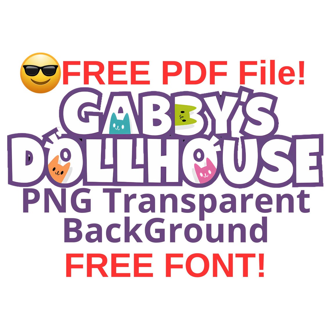 Gabby's Doll House PNG Transparent Background (free PDF) 4k - Etsy