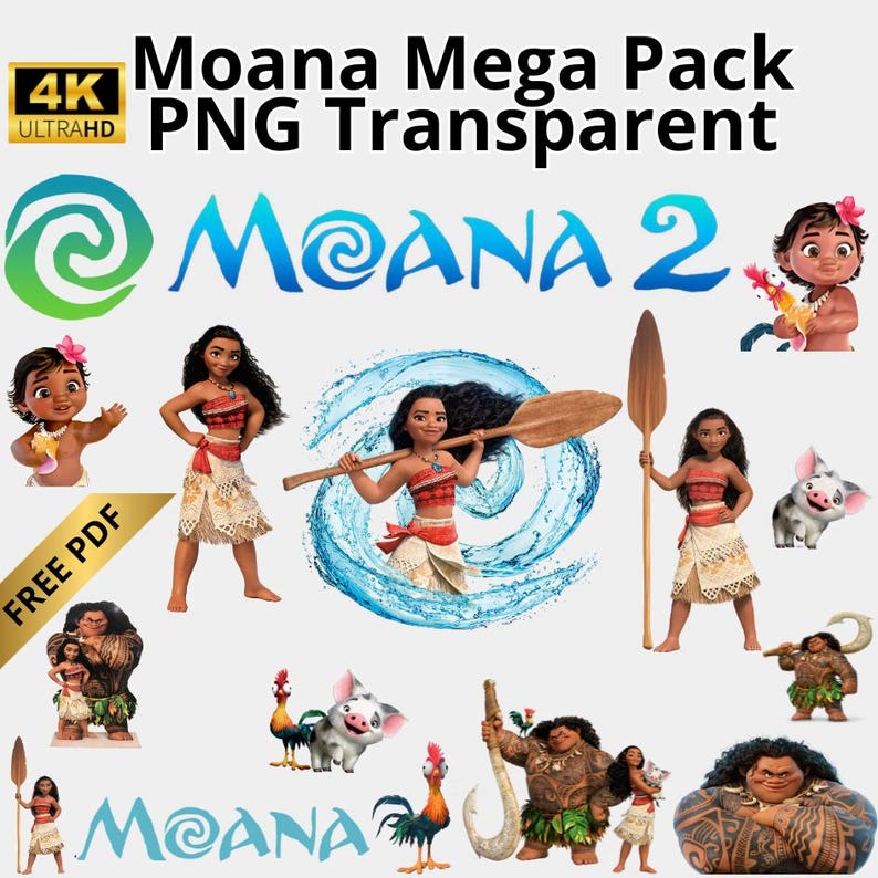 MOANA PNG Transparent Background (free PDF) 4k - Etsy