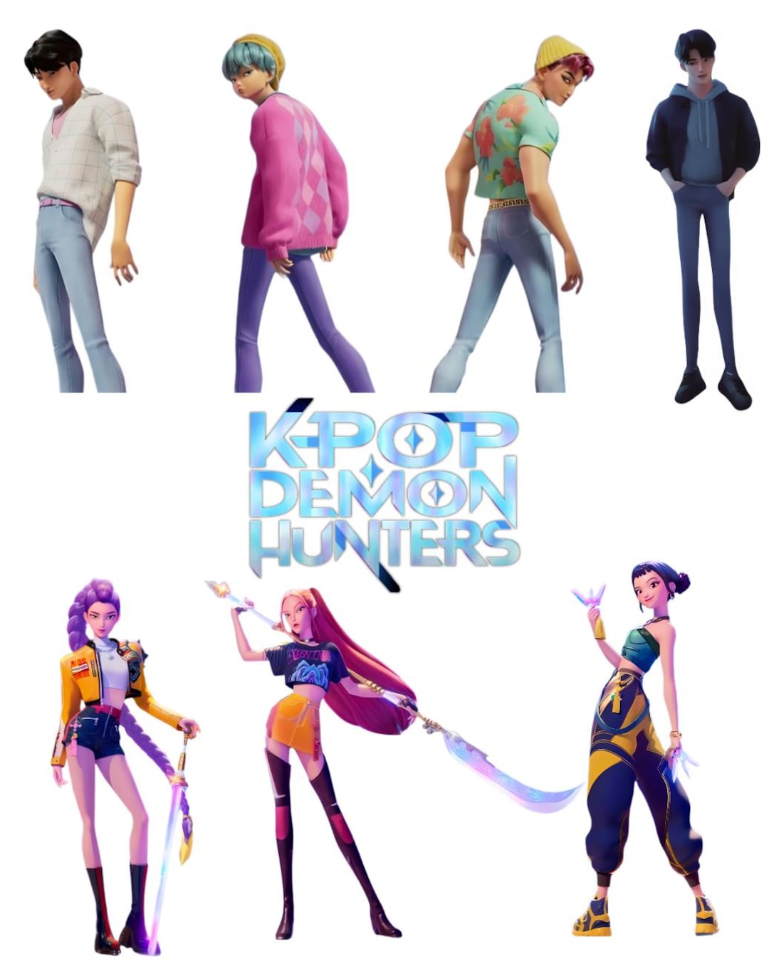 K-POP DEMON HUNTERS Transparent Background 8 Images Beautiful ...
