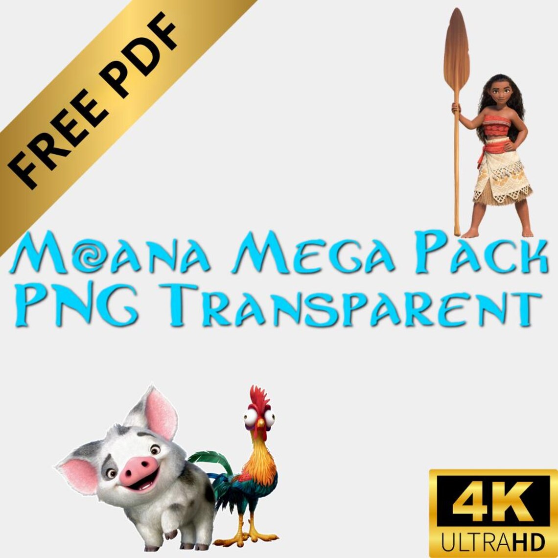 MOANA PNG Transparent Background (free PDF) 4k - Etsy