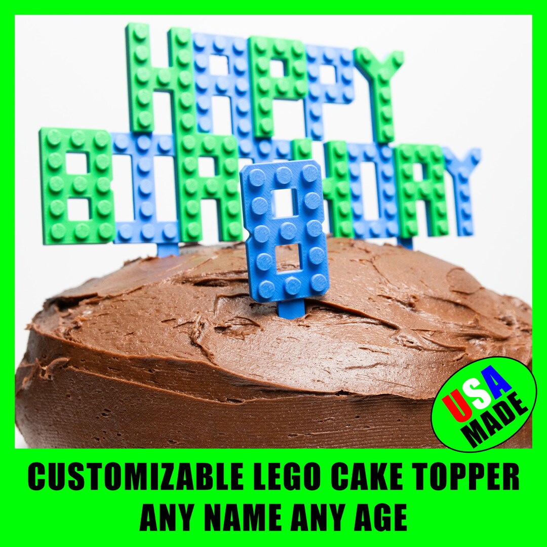 Lego Cake & Cupcake Toppers Customize Colors and Age - Etsy