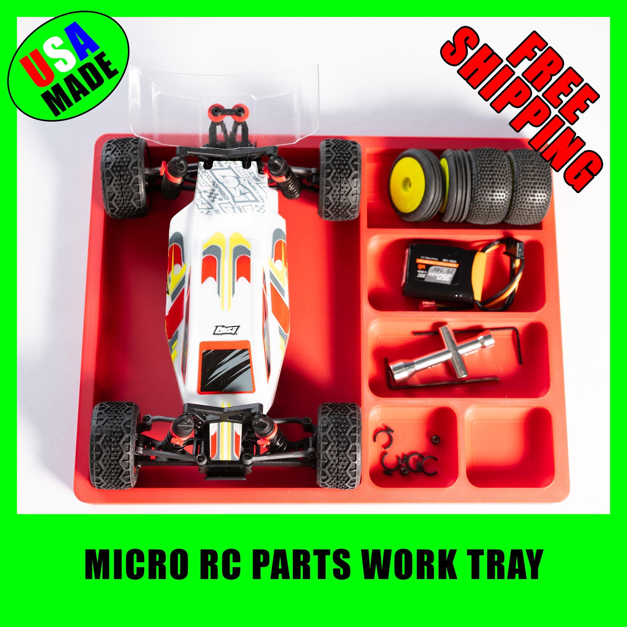 Micro RC Parts Tray – 3D Printed Workstation for Tools, Screws & Tires ...