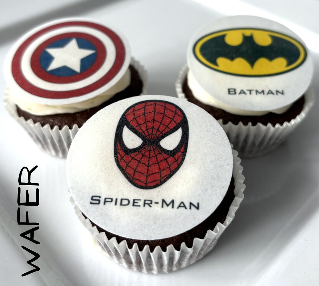 12 X Marvel Edible Cupcake Cake Toppers - Etsy