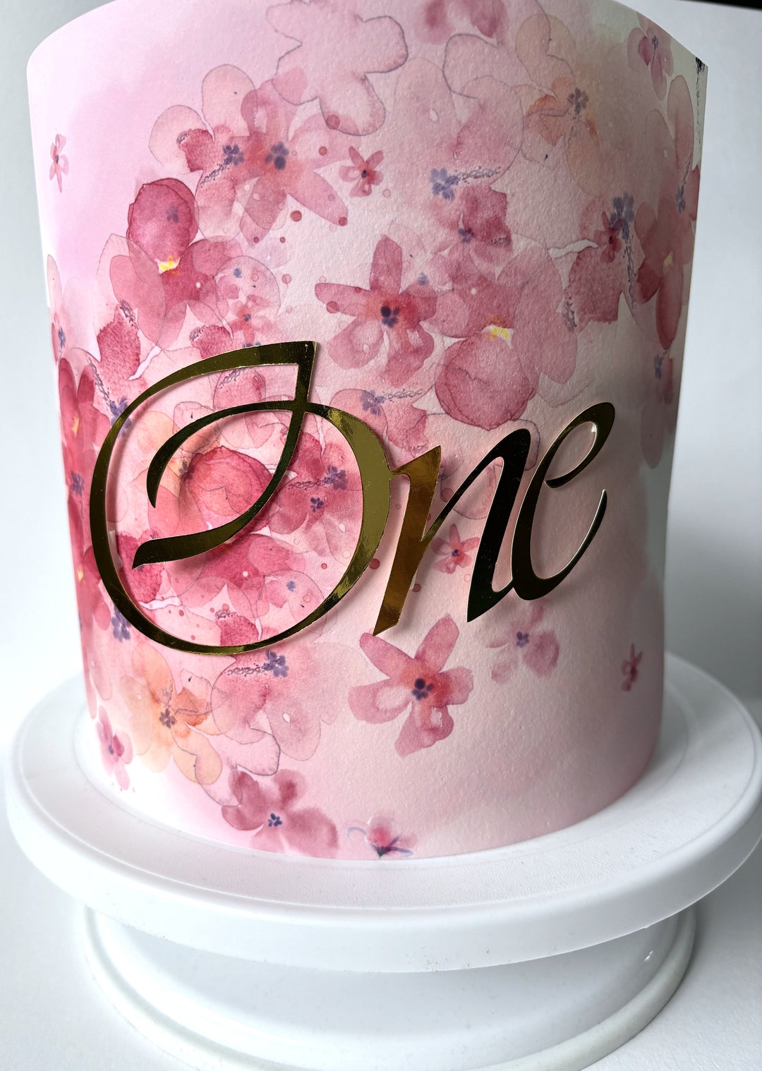 One Word Cake Charm, One, Gold, Cake Topper - Etsy