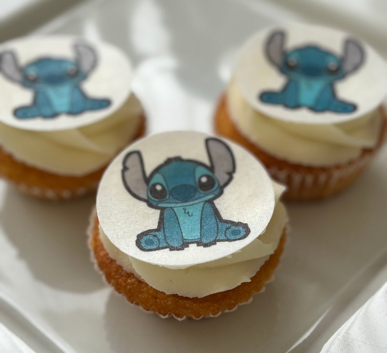 Stitch Edible Wafer Cupcake Toppers X 12 - Etsy