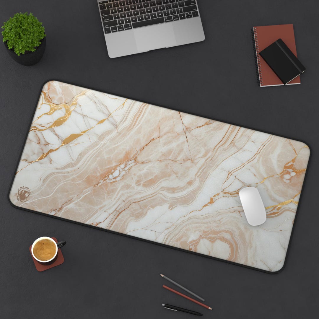 Gold Marble Mouse Pad, Marble Desk Mat, Tan Gaming Mousepad Golden ...