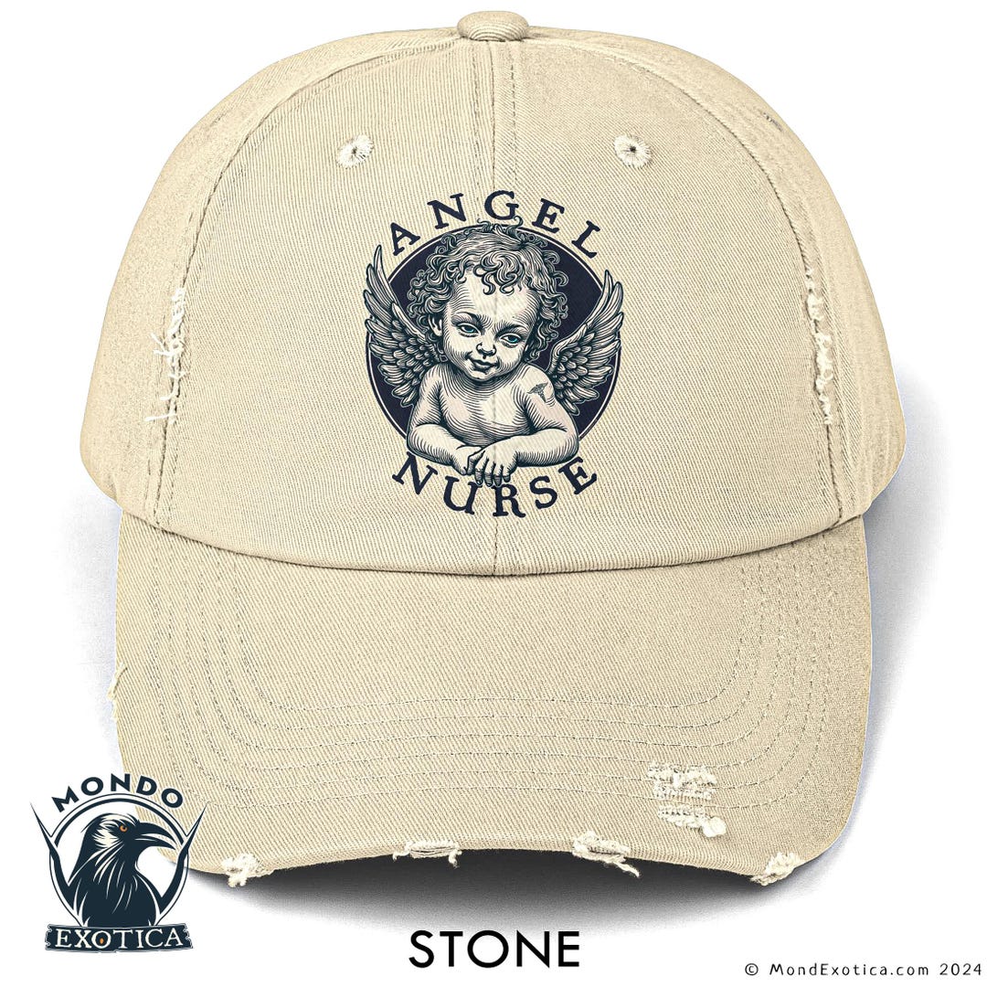 Nurse Cap | Angel Nurse Cap | Angel Nurse Baseball Cap | Distressed Dad ...