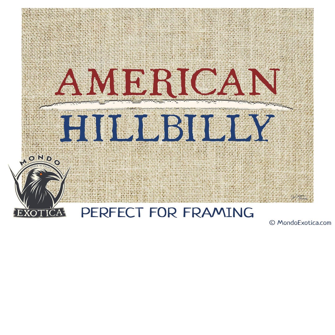 American Hillbilly Poster Hillbilly Poster, American Hillbilly Wall ...