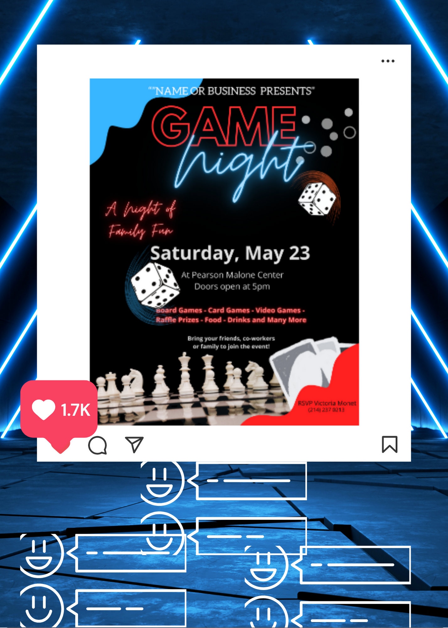 Game Night Flyer Template Editable Flyer for Family and Friends Fun - Etsy