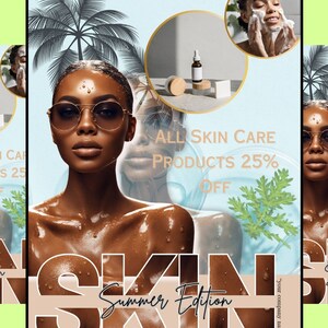 Summer Skin Care Flyer Template Editable for Your Skin Care Brand or ...