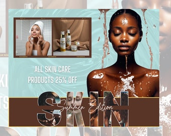 Summer Skin Care Flyer Template Editable for Your Skin Care Brand or ...