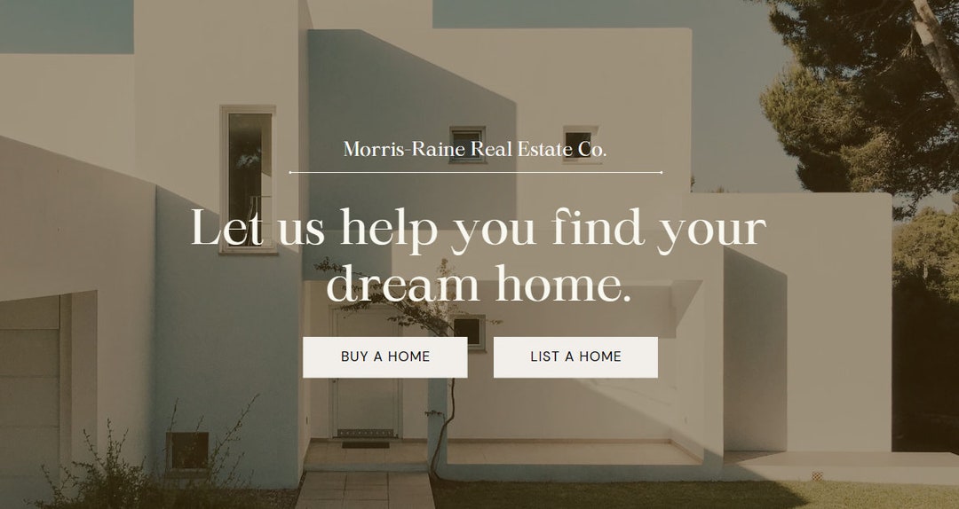 Modern Real Estate Website Template Canva Design - Etsy