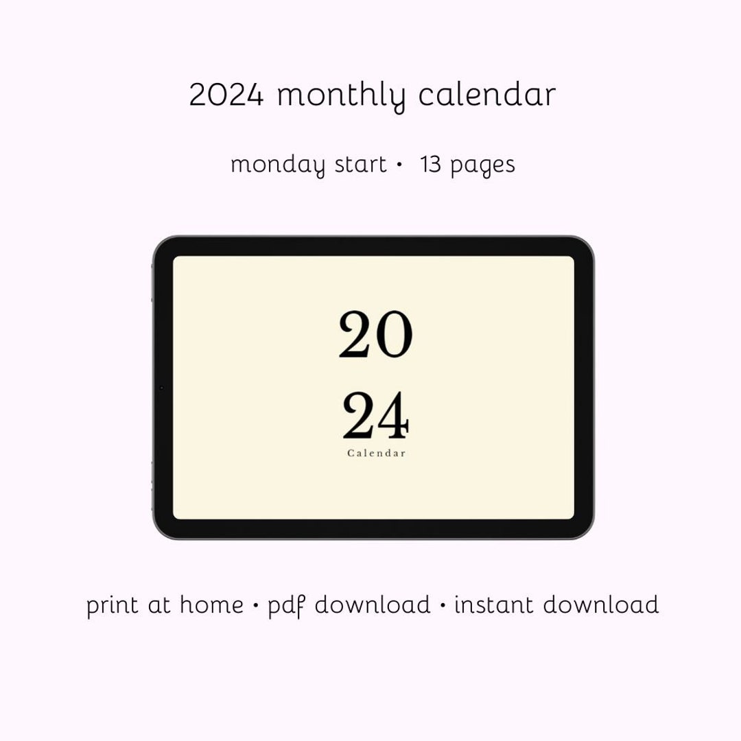 Digital Pastel Calendar 2024 - Etsy