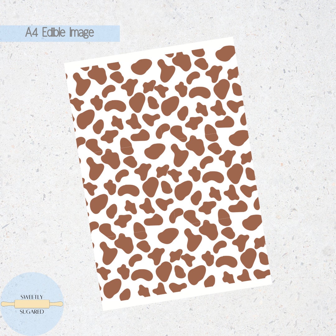Cow Print A4 Edible Image for Cakes, Cookies, Desserts, Cake Wrap ...